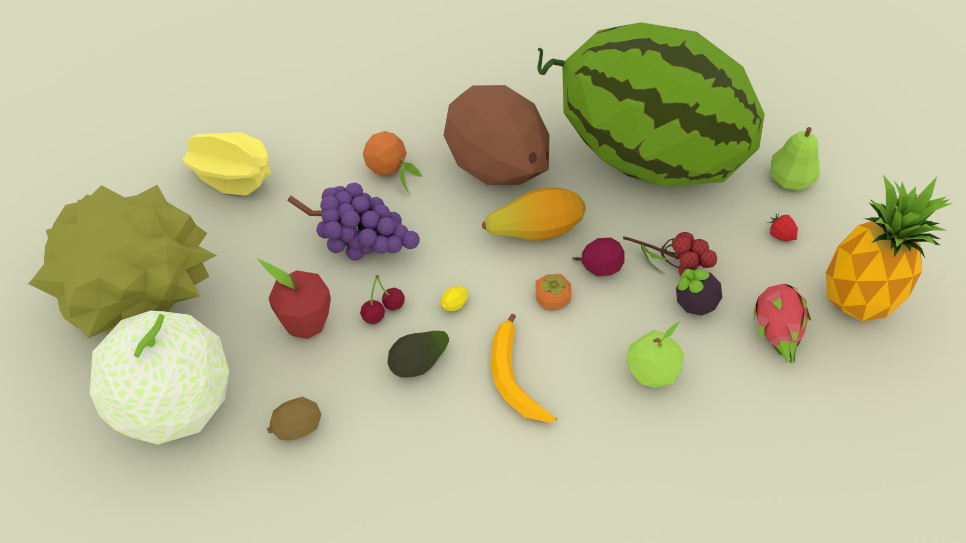 Cartoon Fruit Model - TurboSquid 1670510