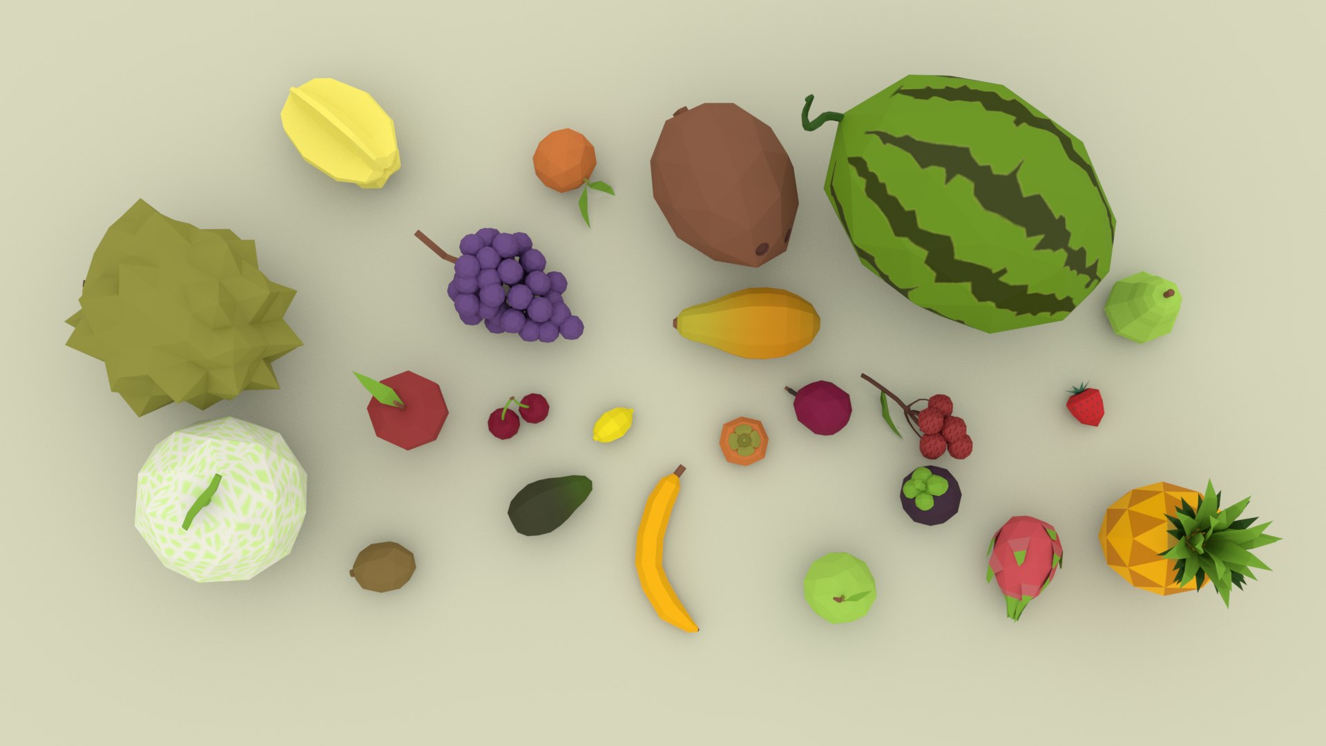 Cartoon Fruit Model - TurboSquid 1670510