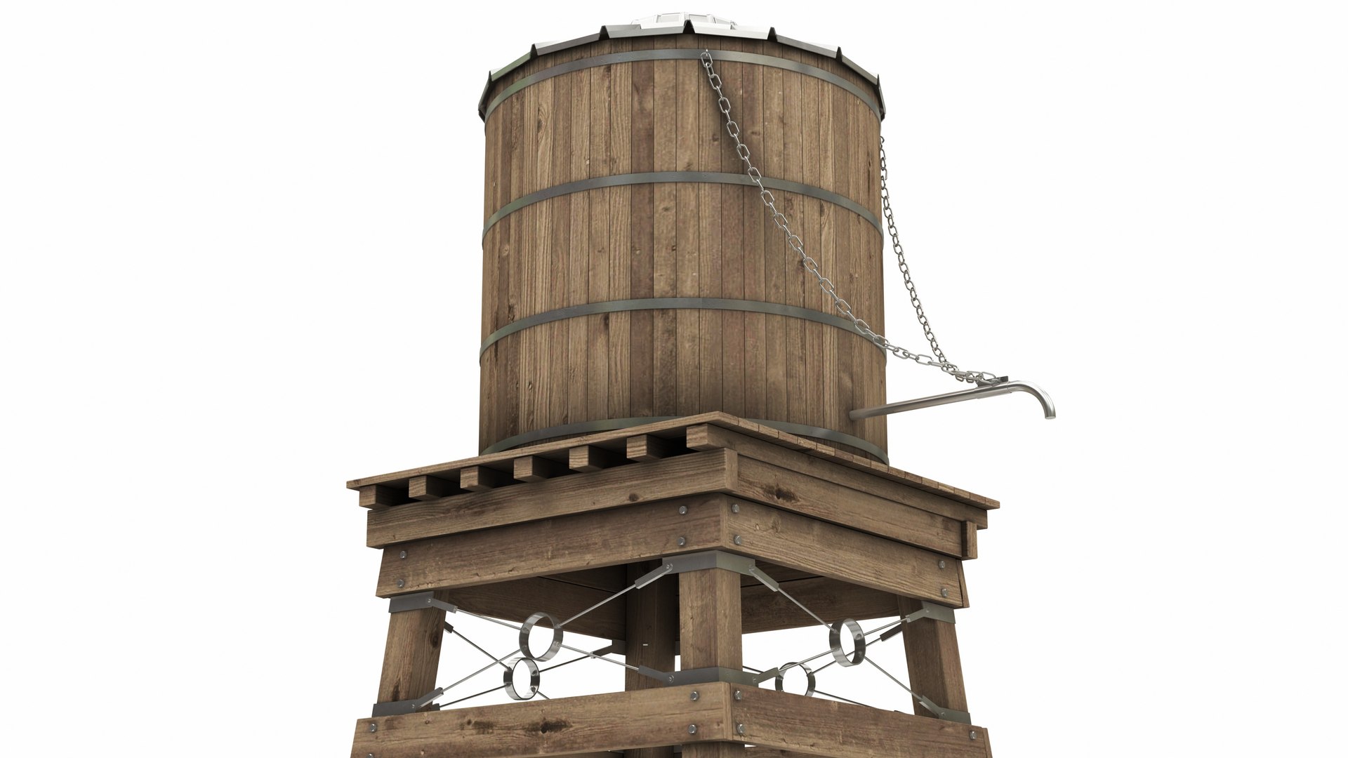 Farm Water Timber Tank And Wind Mill Colleciton Model - TurboSquid 2352535