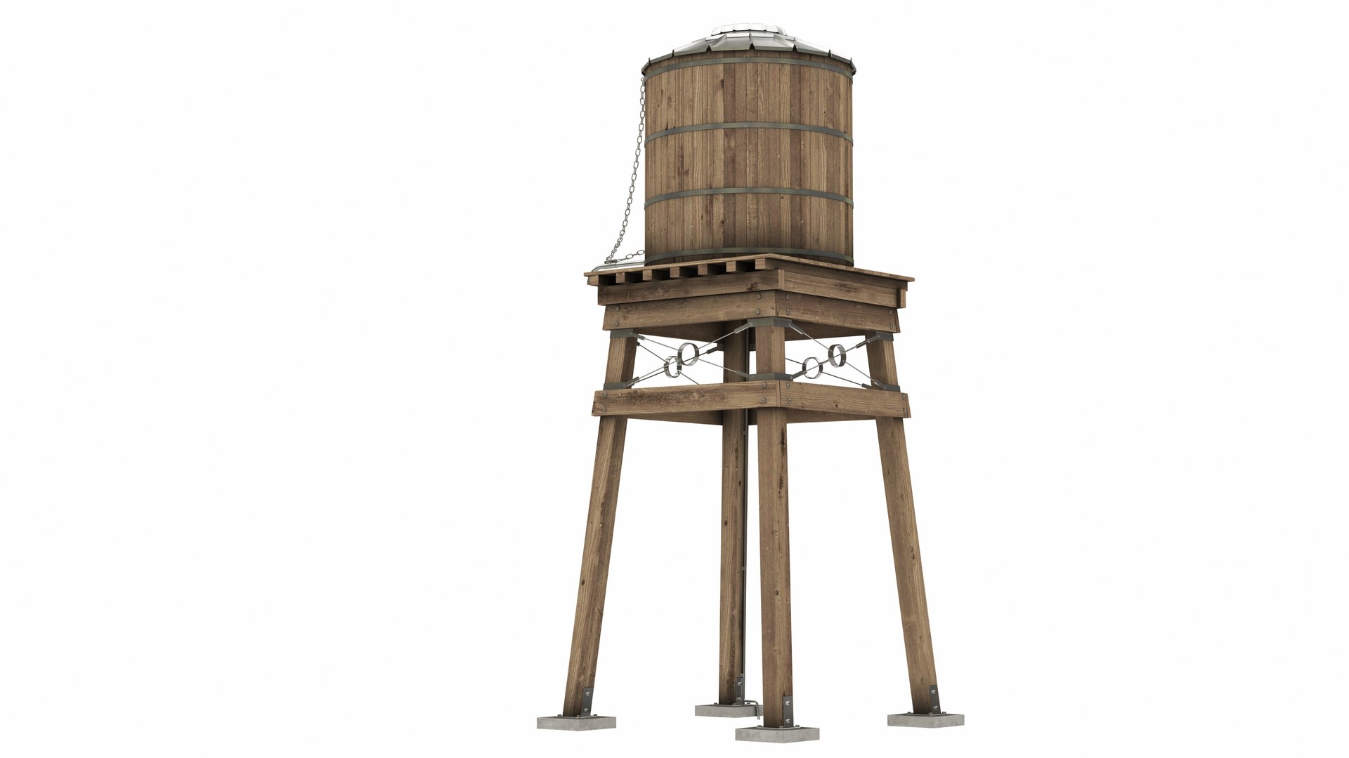 Farm Water Timber Tank And Wind Mill Colleciton Model - TurboSquid 2352535