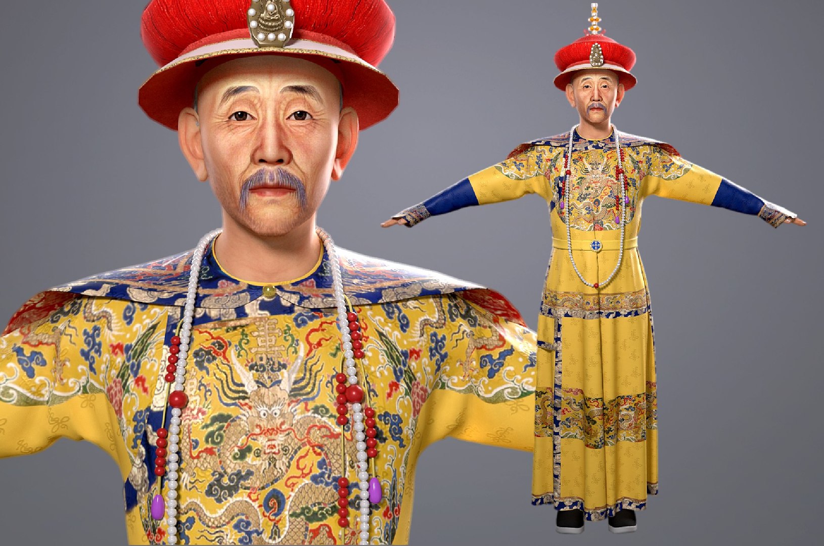 3D Model Kangxi Qianlong Yongzheng The Emperor Of Qing Dynasty ...