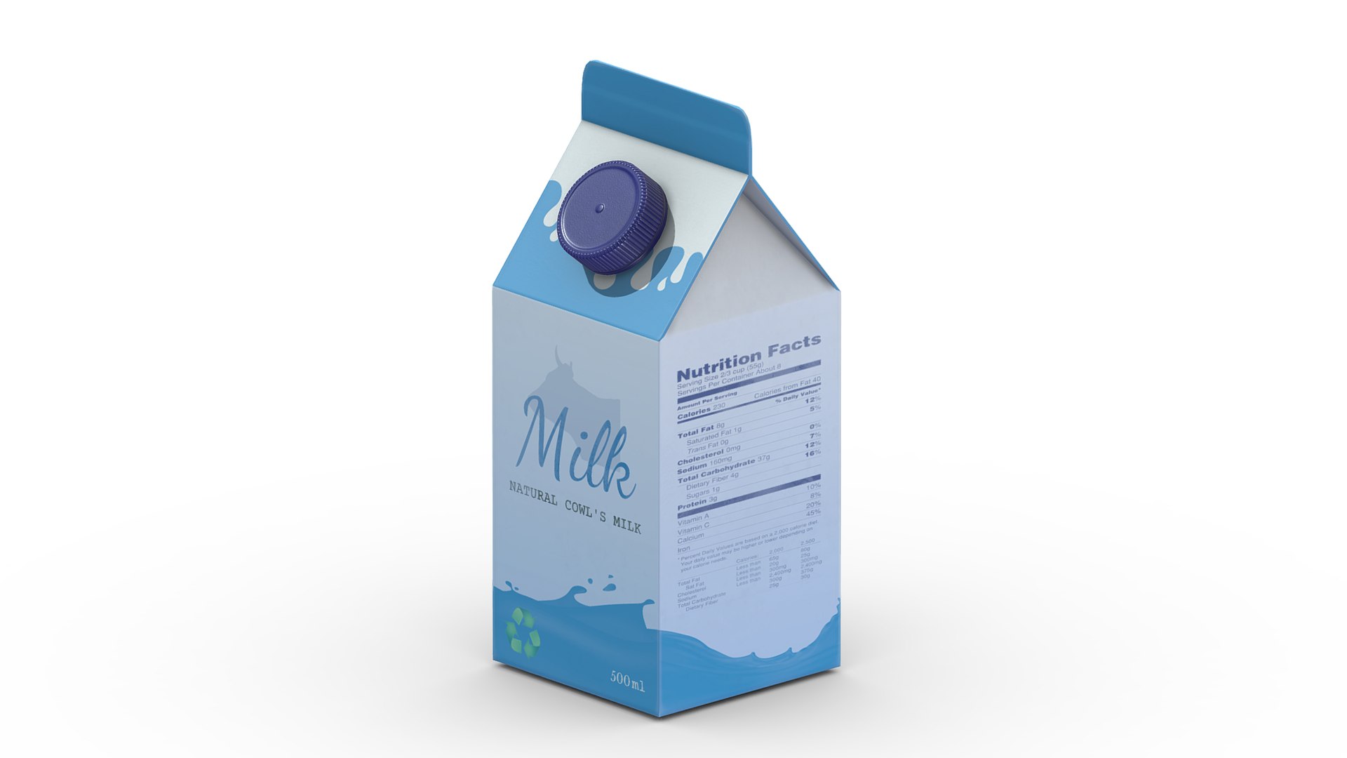 3D Supermarket Milk Carton 02 Low Poly PBR Realistic - TurboSquid 1939673