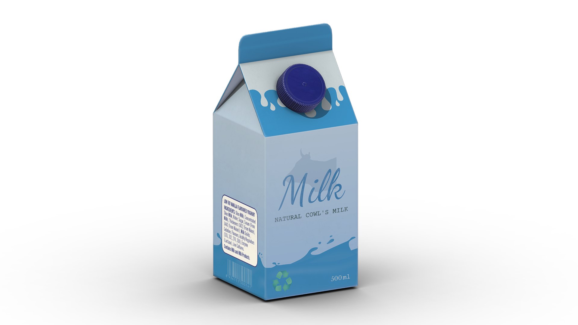 3D Supermarket Milk Carton 02 Low Poly PBR Realistic - TurboSquid 1939673