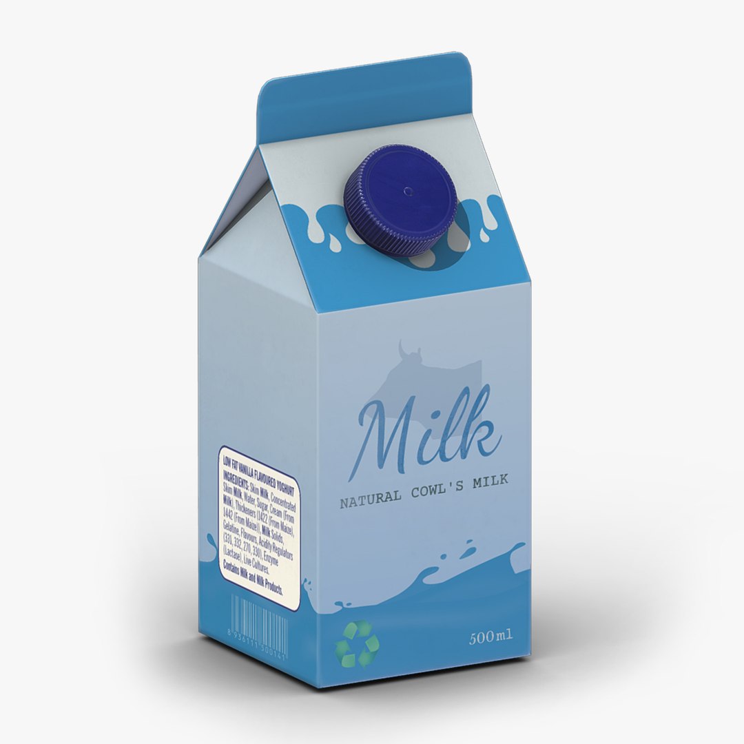 3D Supermarket Milk Carton 02 Low Poly PBR Realistic - TurboSquid 1939673