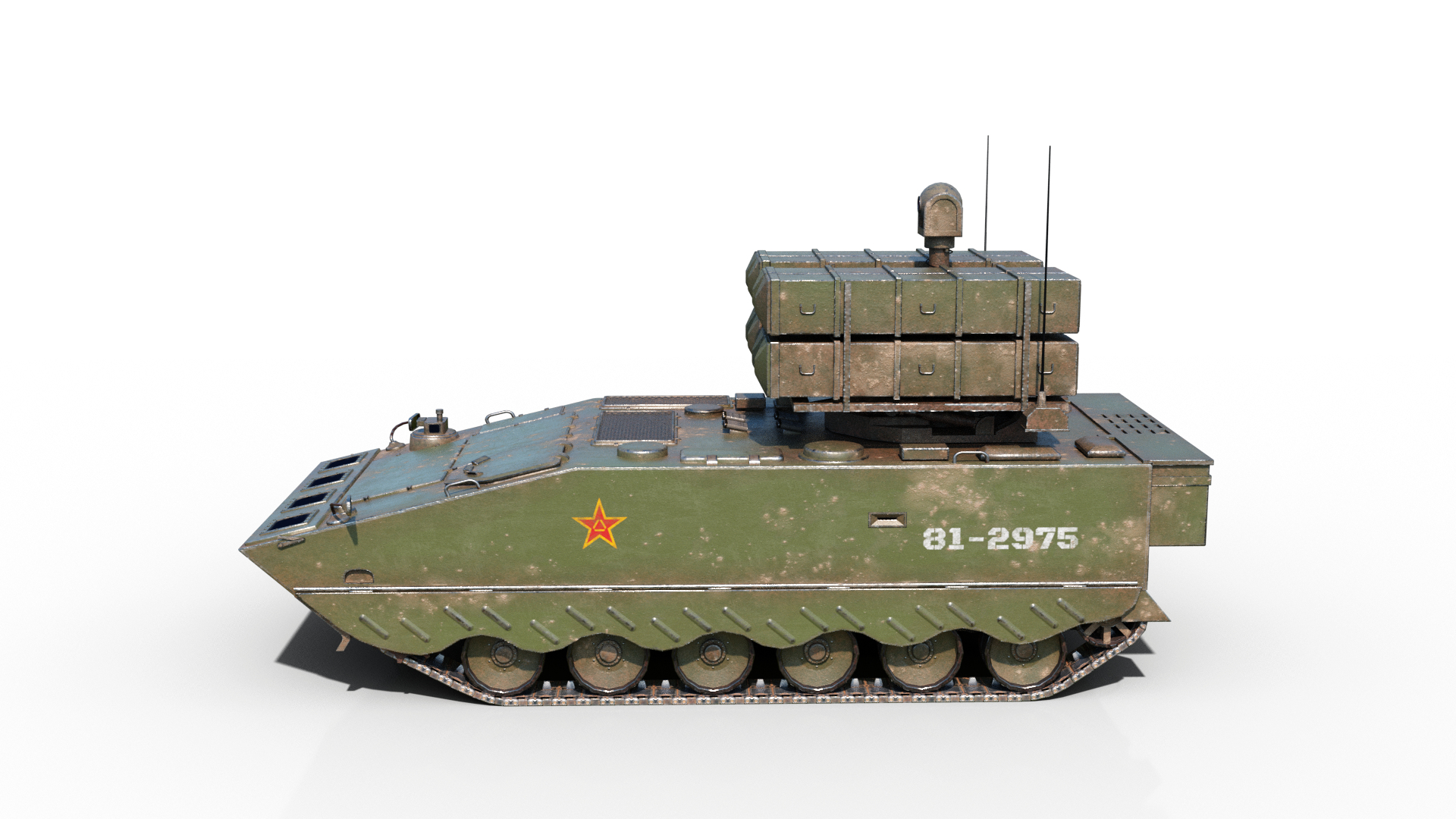 4 Coatings Of PLA Army AFT-10 Anti-tank Missile Launch Vehicle 3D Model ...