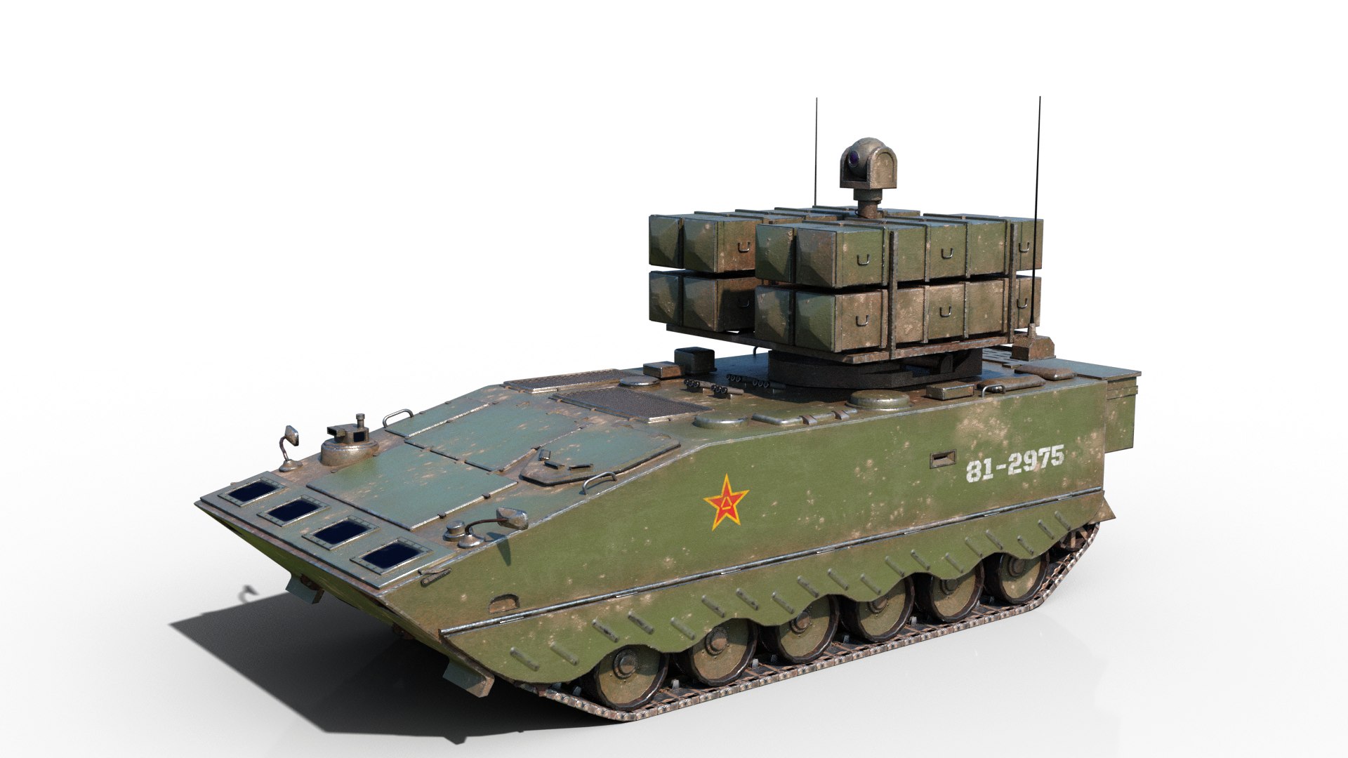 4 Coatings Of PLA Army AFT-10 Anti-tank Missile Launch Vehicle 3D Model ...