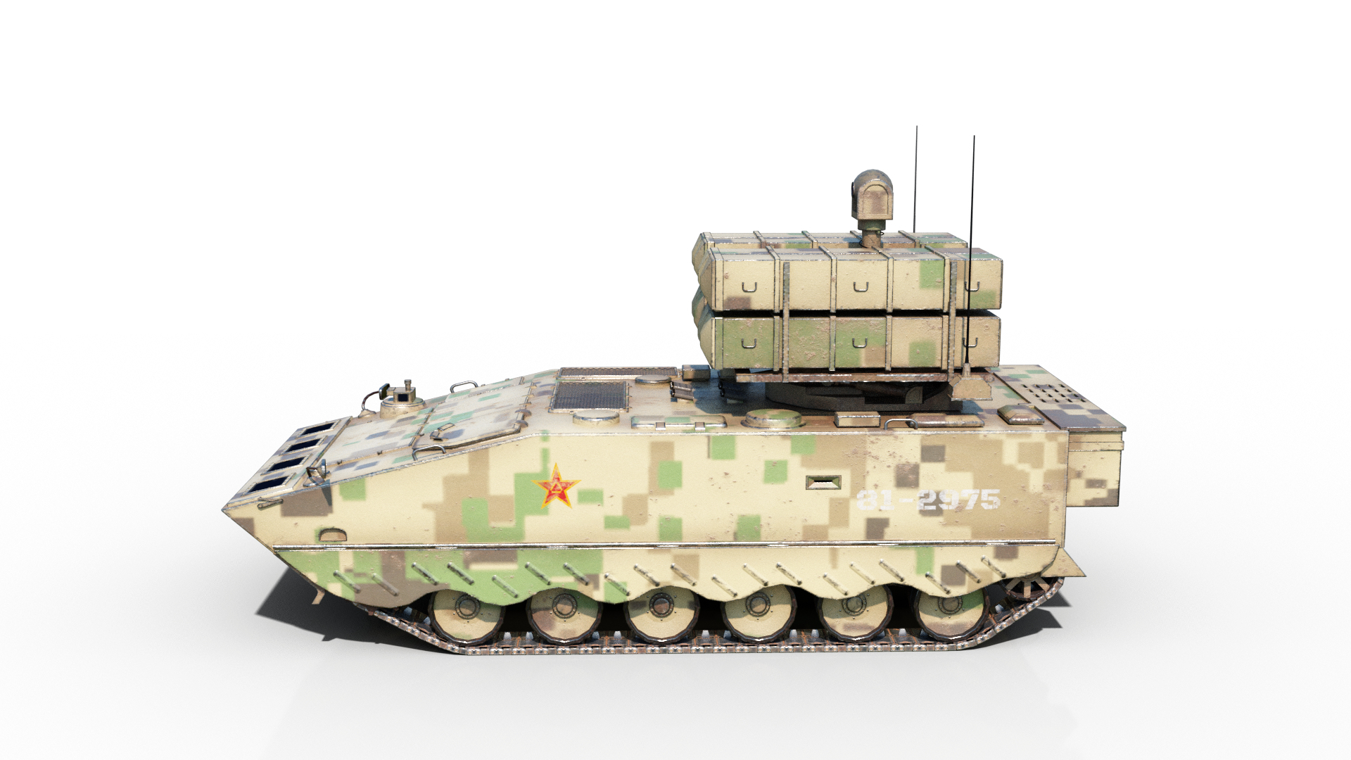 4 Coatings Of PLA Army AFT-10 Anti-tank Missile Launch Vehicle 3D Model ...