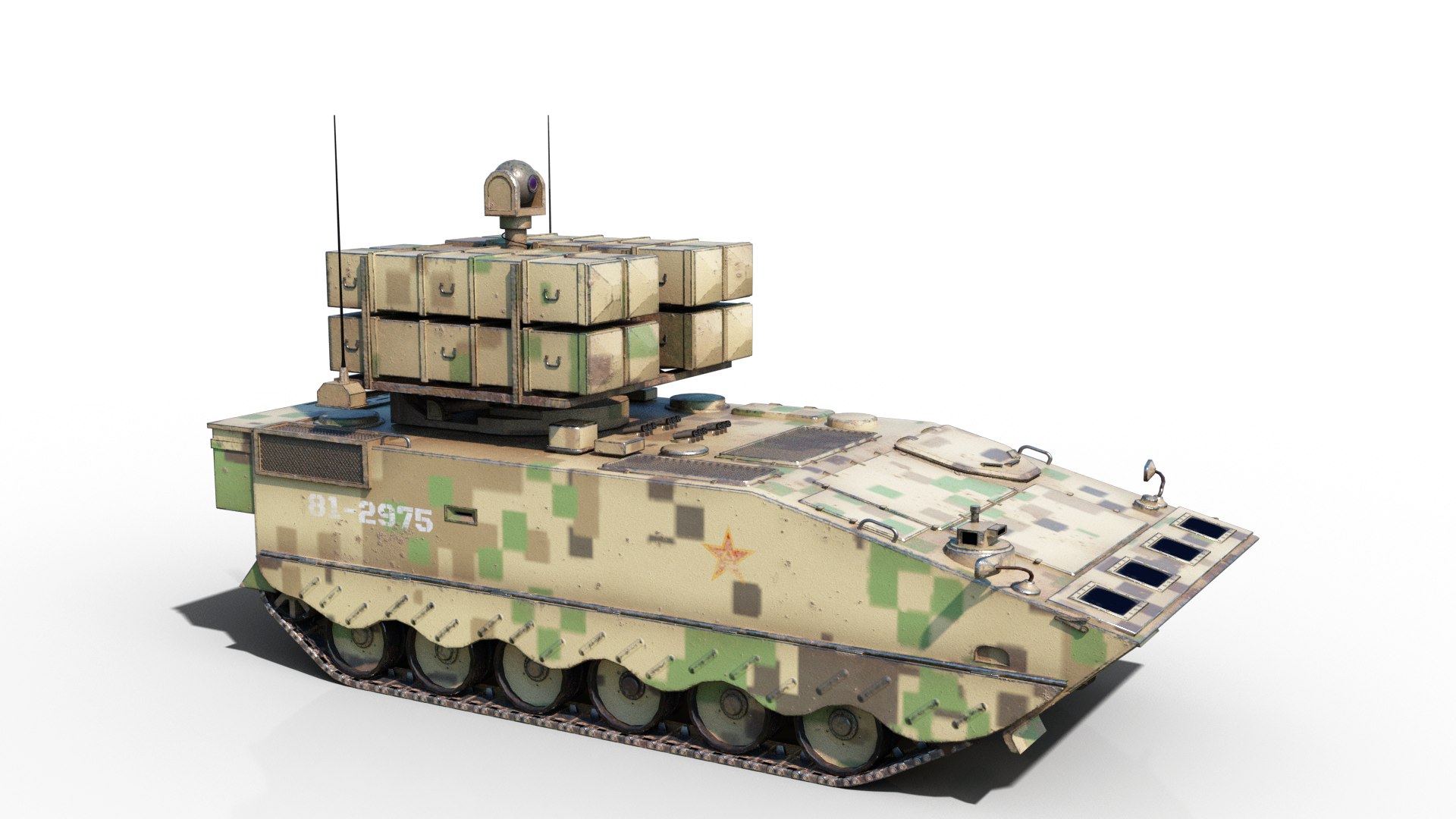 4 Coatings Of PLA Army AFT-10 Anti-tank Missile Launch Vehicle 3D Model ...