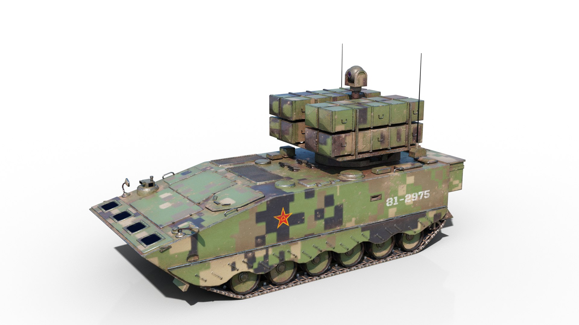 4 Coatings Of PLA Army AFT-10 Anti-tank Missile Launch Vehicle 3D Model ...