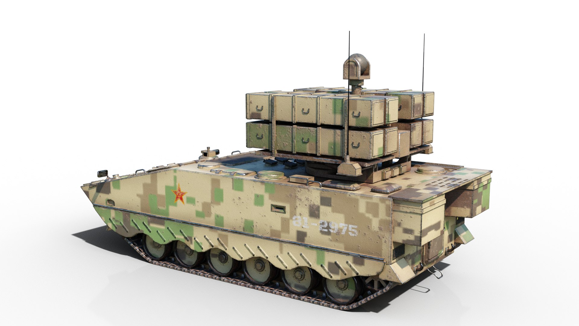 4 Coatings Of PLA Army AFT-10 Anti-tank Missile Launch Vehicle 3D Model ...