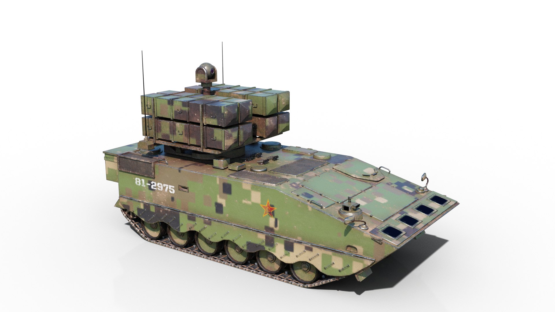 4 Coatings Of PLA Army AFT-10 Anti-tank Missile Launch Vehicle 3D Model ...