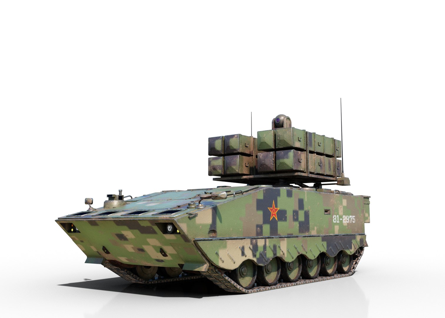 4 Coatings Of PLA Army AFT-10 Anti-tank Missile Launch Vehicle 3D Model ...