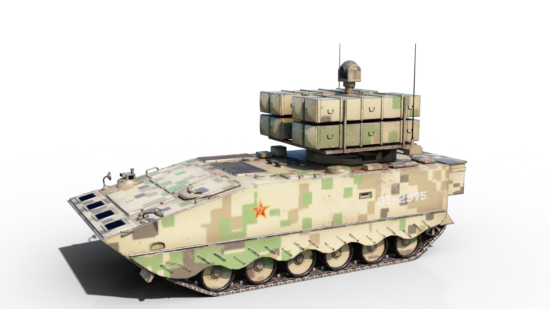 4 Coatings Of PLA Army AFT-10 Anti-tank Missile Launch Vehicle 3D Model ...