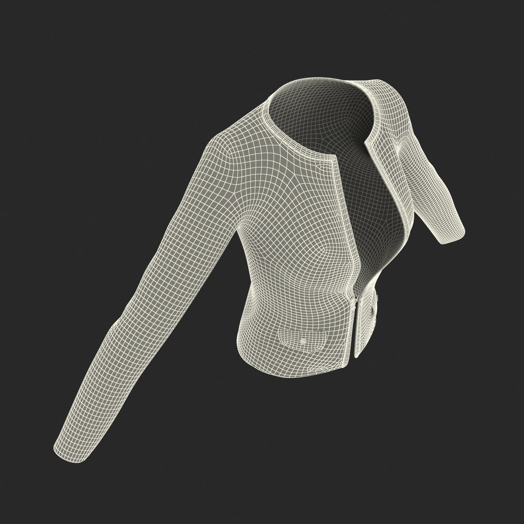 Womens White Office Jacket 3d Model