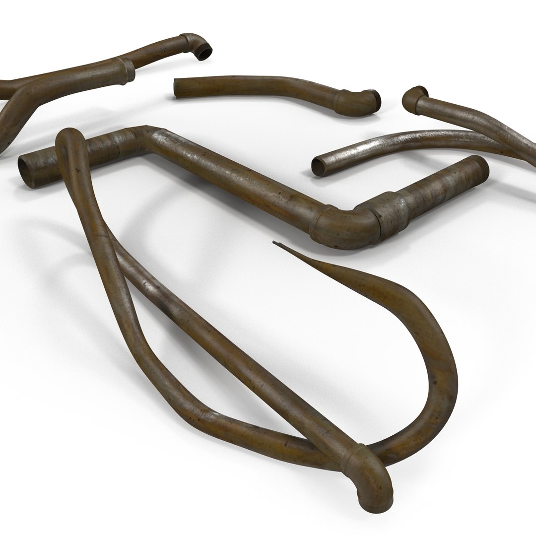 Iron Pipes Set Elbow 3d 3ds