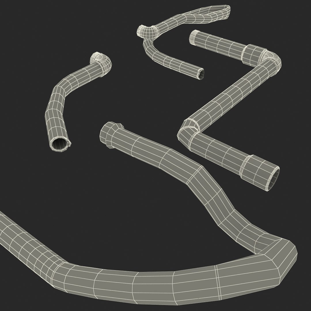 Iron Pipes Set Elbow 3d 3ds