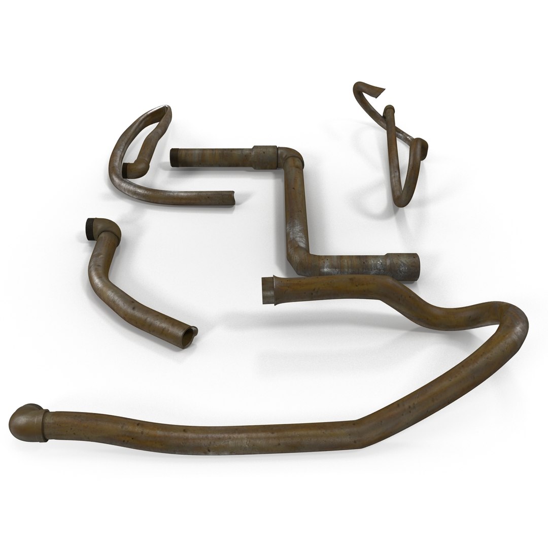 Iron Pipes Set Elbow 3d 3ds