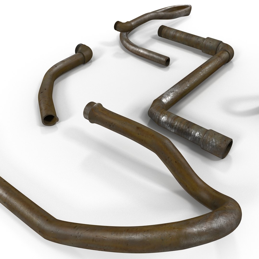 Iron Pipes Set Elbow 3d 3ds
