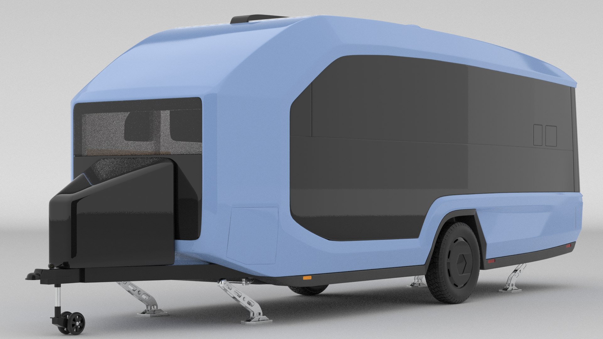 Pebble Flow Electric Travel Trailer Blue Full 3D Model - TurboSquid 2202238