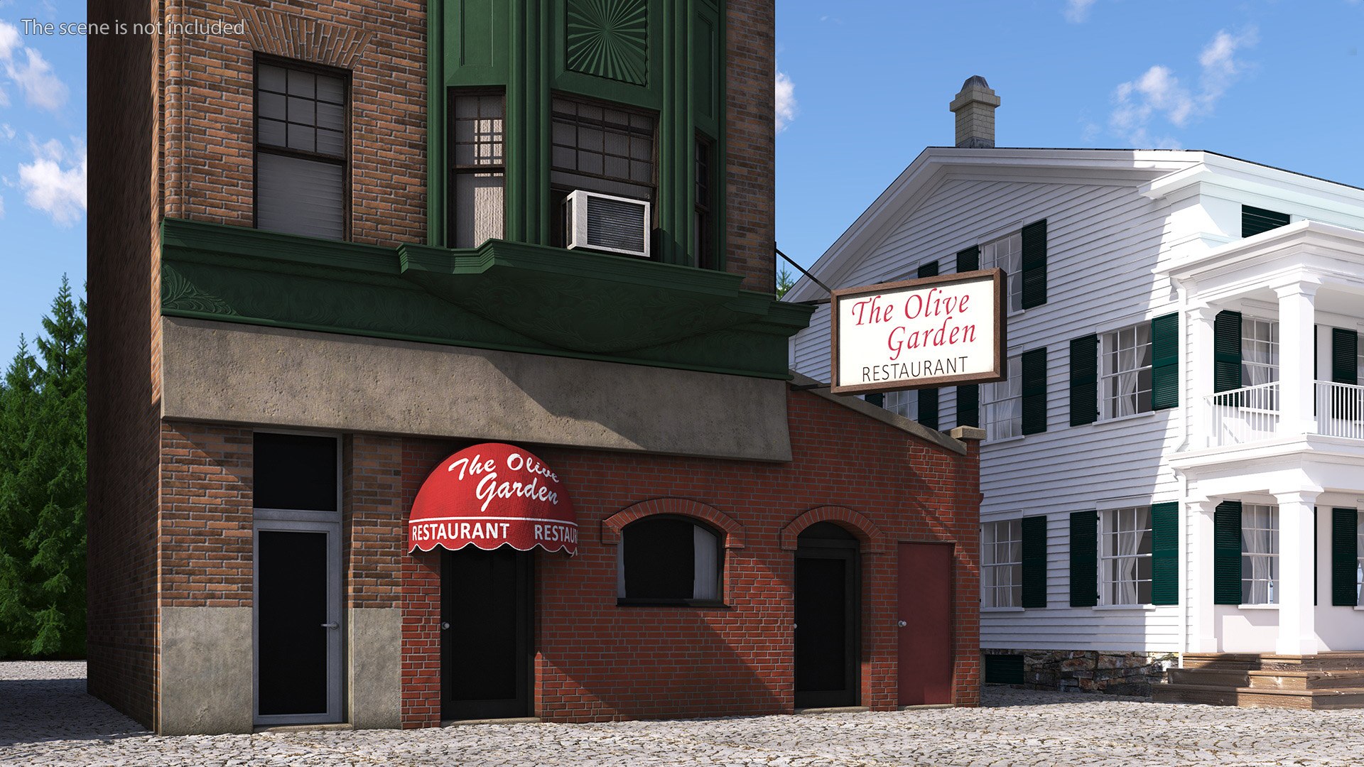 3D model Apartment Building with Restaurant - TurboSquid 2112905