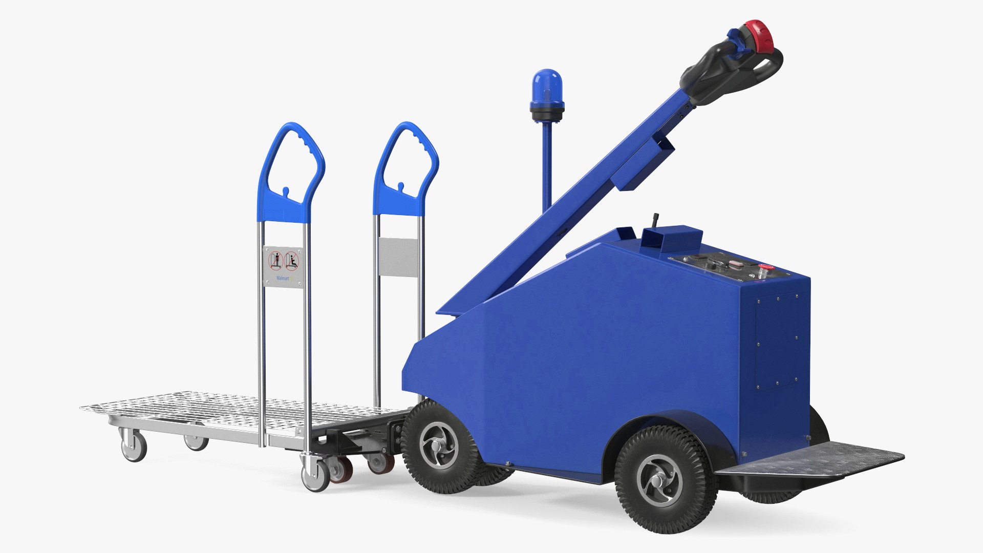 Blue Powered Tug Pusher with Cargo Trolley 3D model - TurboSquid 2095092