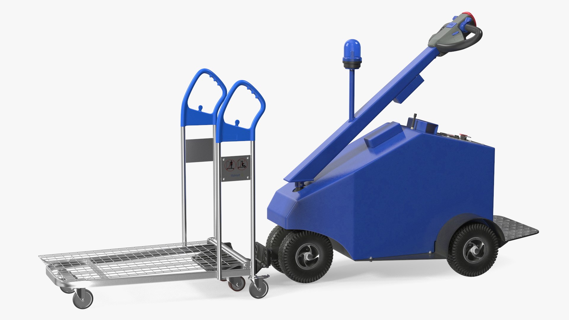Blue Powered Tug Pusher with Cargo Trolley 3D model - TurboSquid 2095092
