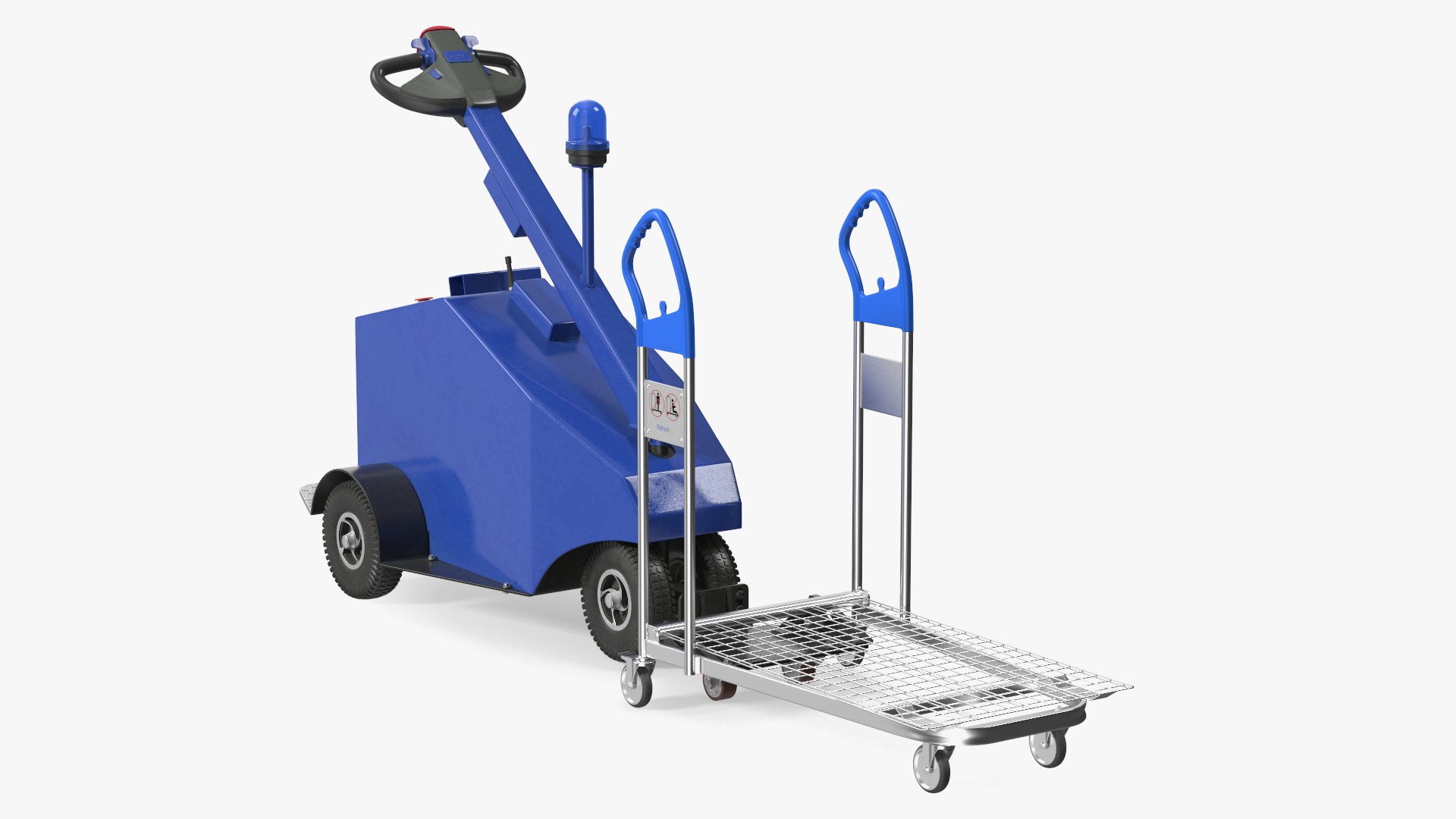 Blue Powered Tug Pusher with Cargo Trolley 3D model - TurboSquid 2095092