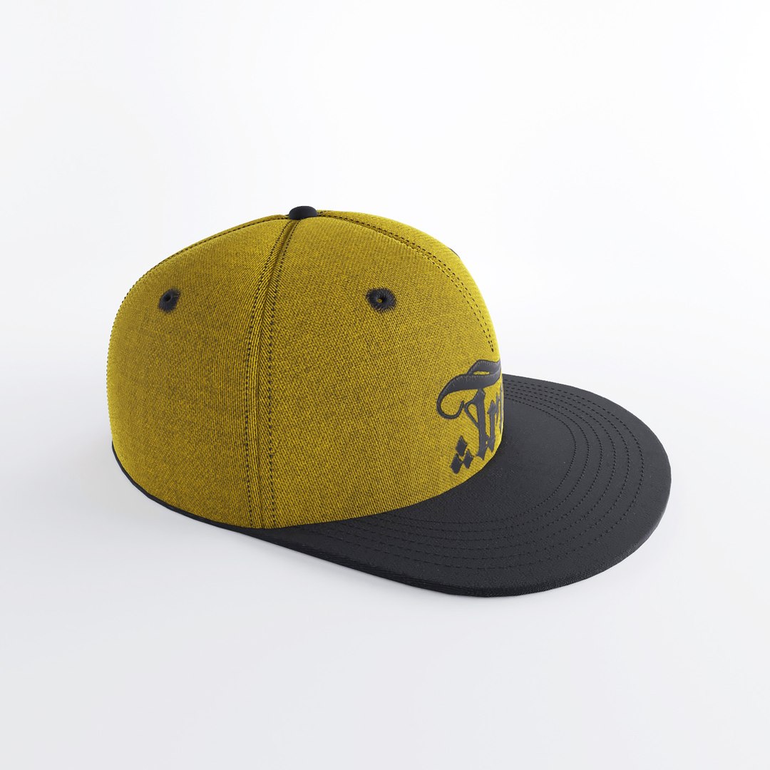 3d model snapback yellow