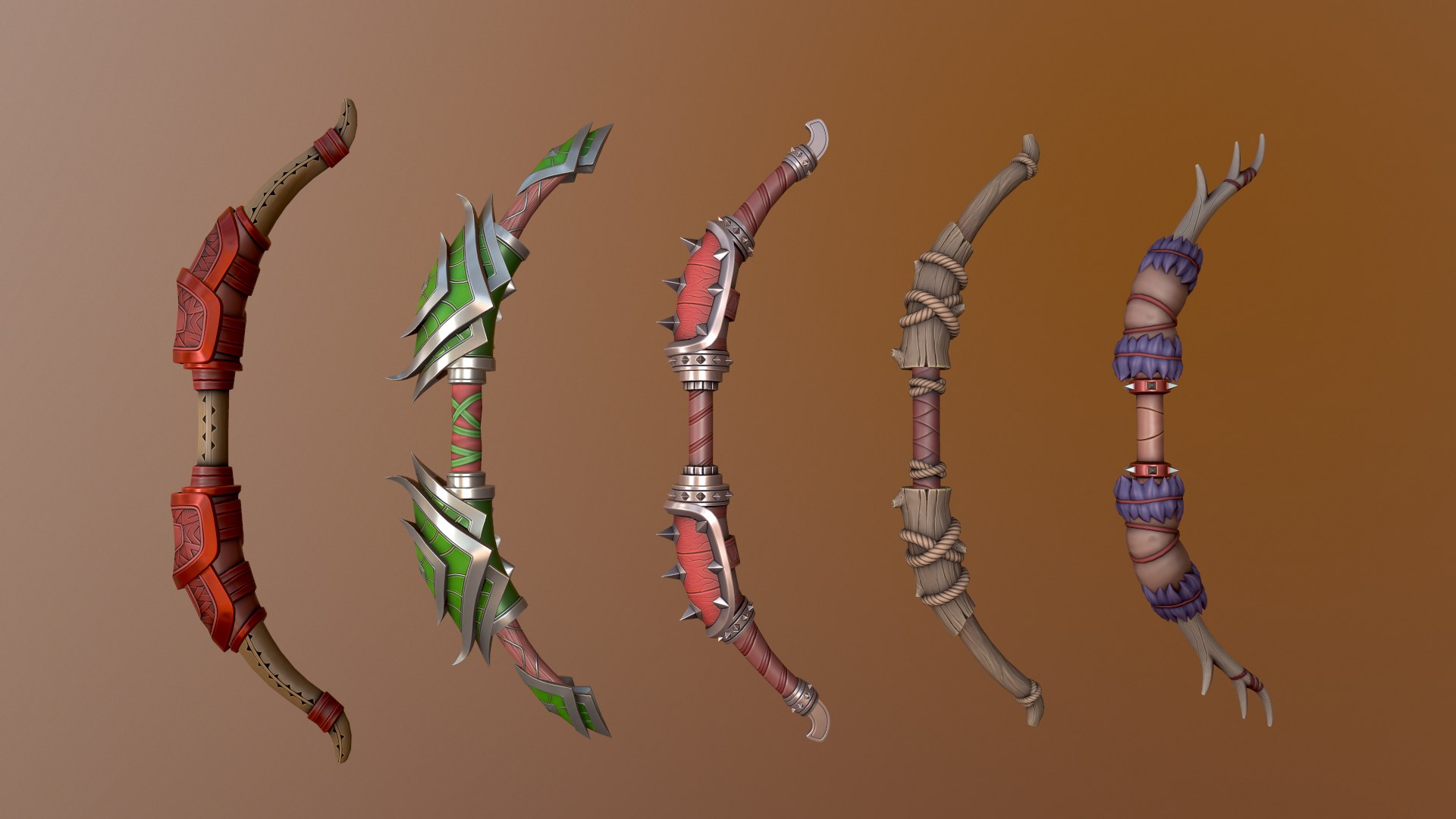 Modular Low Poly Fantasy Bows 3D Model - TurboSquid 1721958