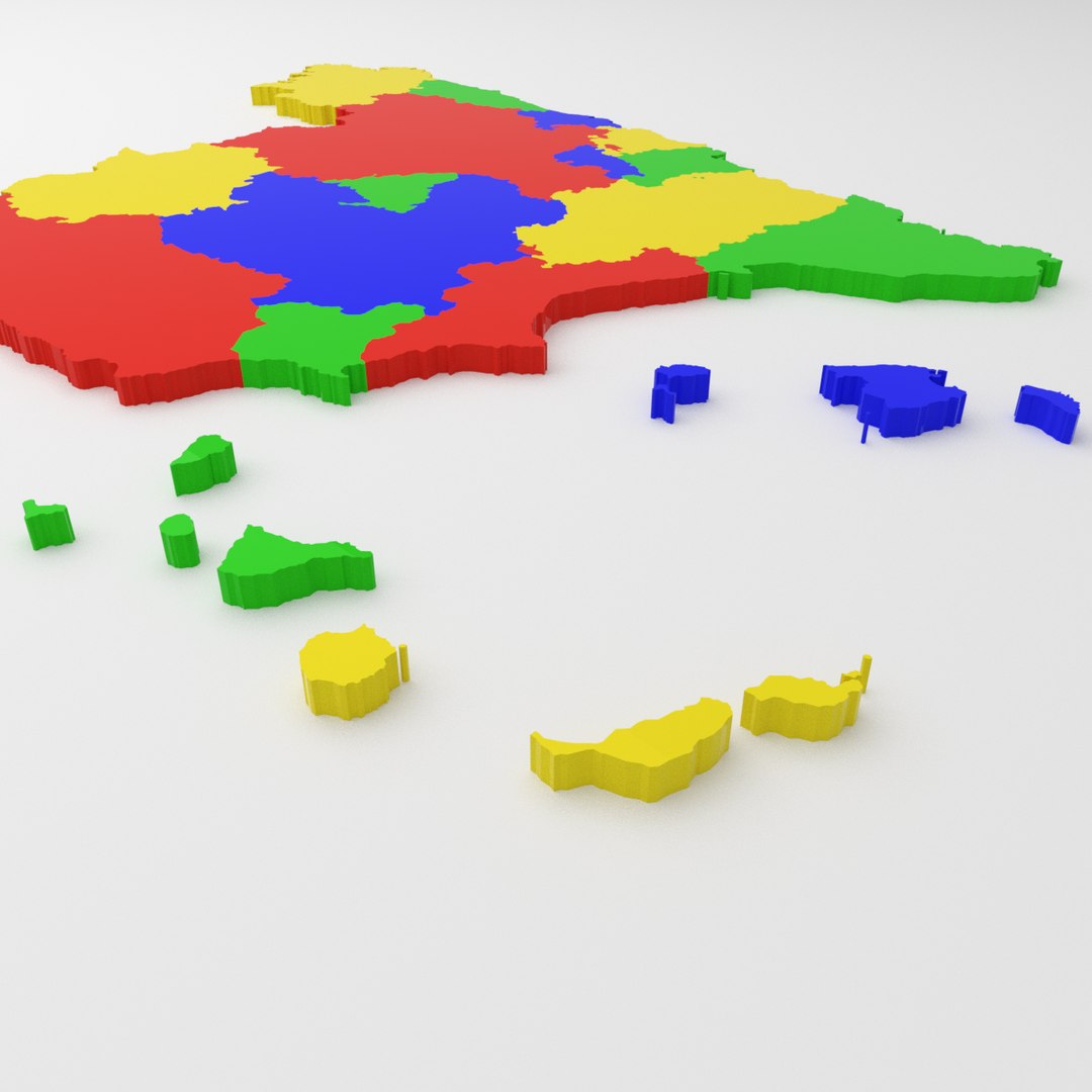 3D spain district state model - TurboSquid 1282922