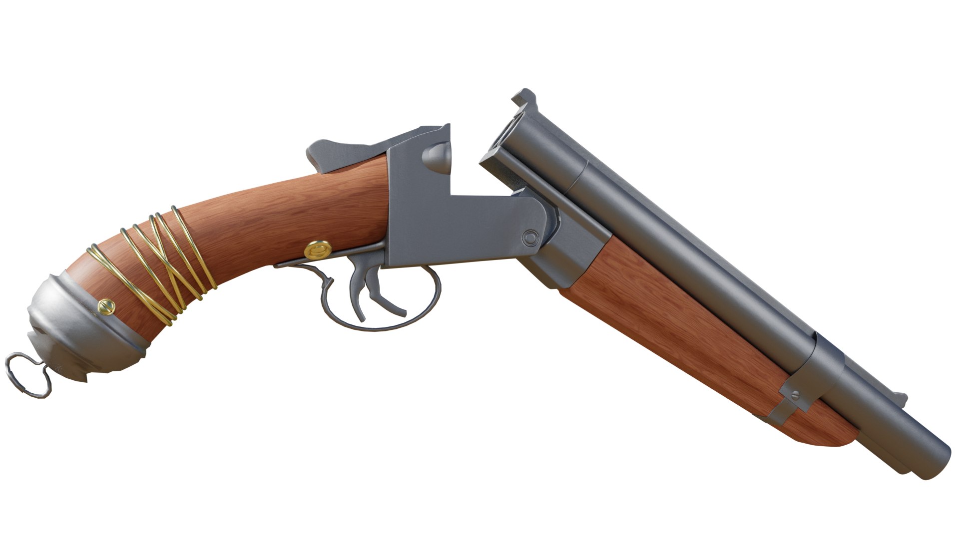 Double Barrel Gun 3D Model - TurboSquid 1852181