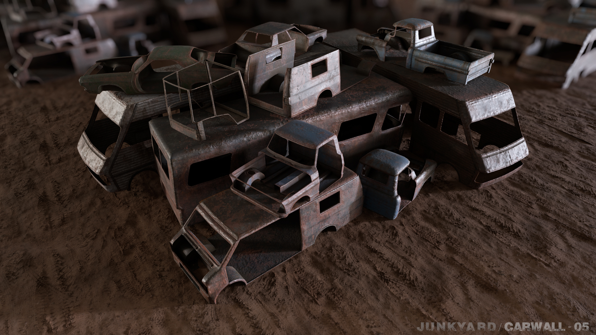 Junkyard car - debris 3D model - TurboSquid 1690844