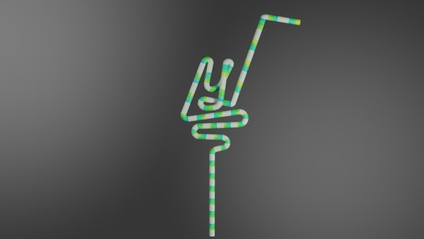 Crazy Straw Letter Y 3D model - TurboSquid 1801341