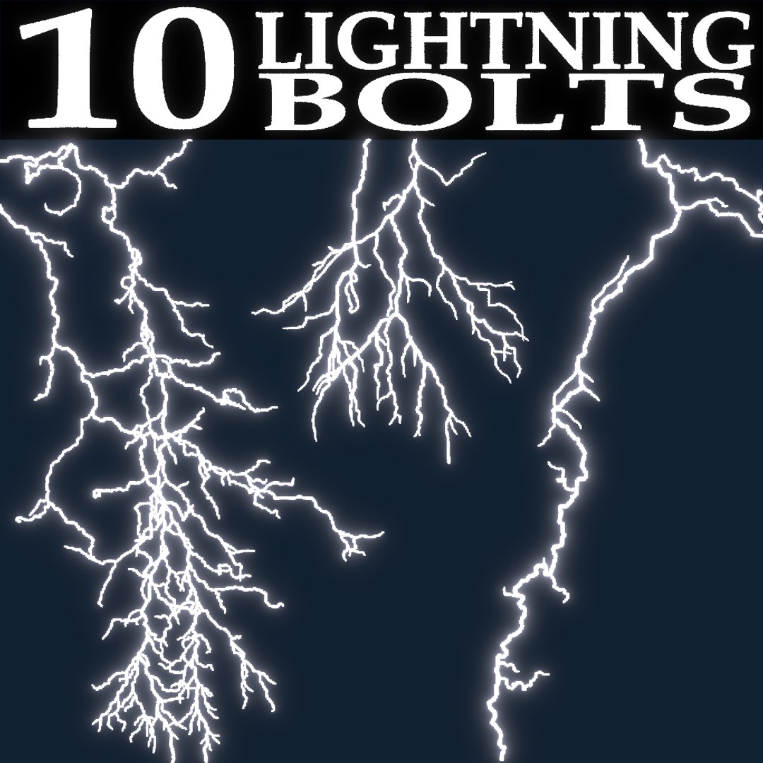 3D Lightning Bolts - TurboSquid 1460109