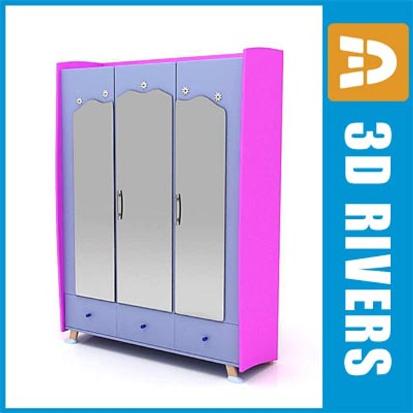 kid wardrobe 3d model