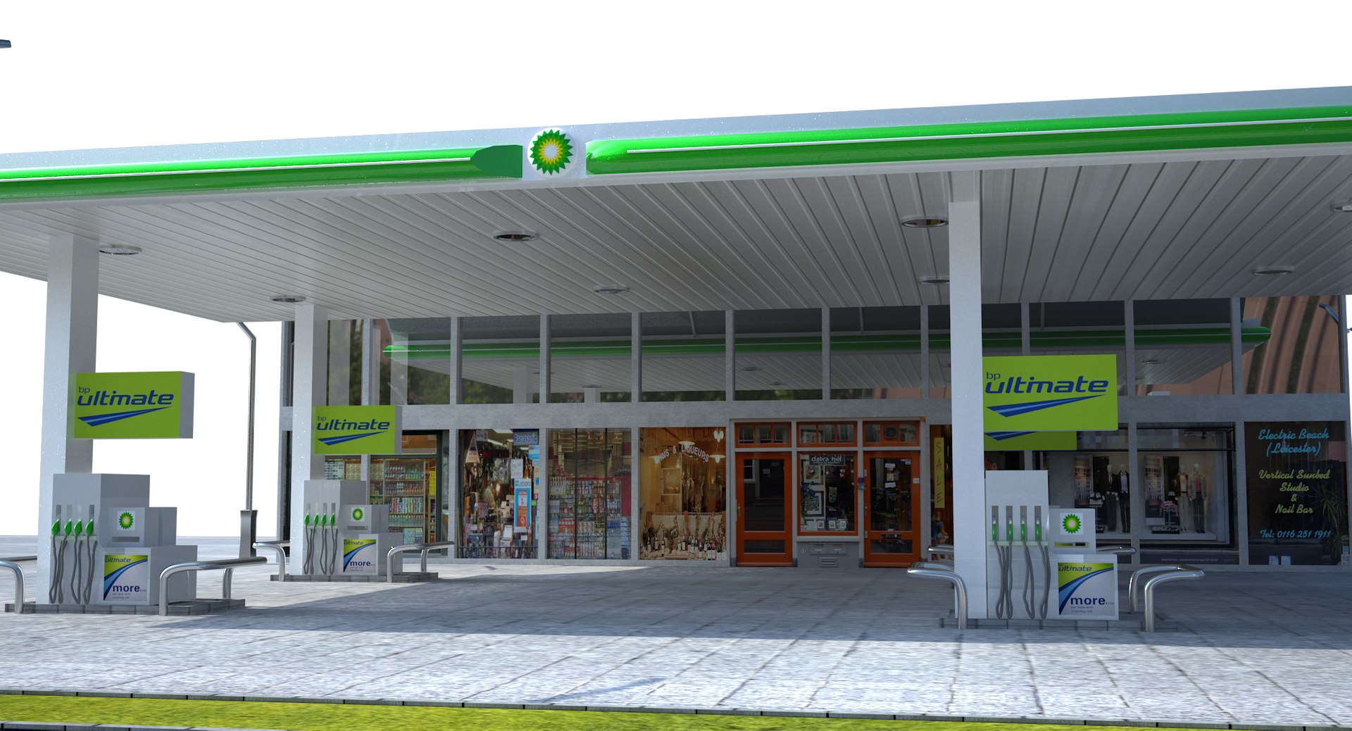Bp Gas Station 3D Model - TurboSquid 1156470