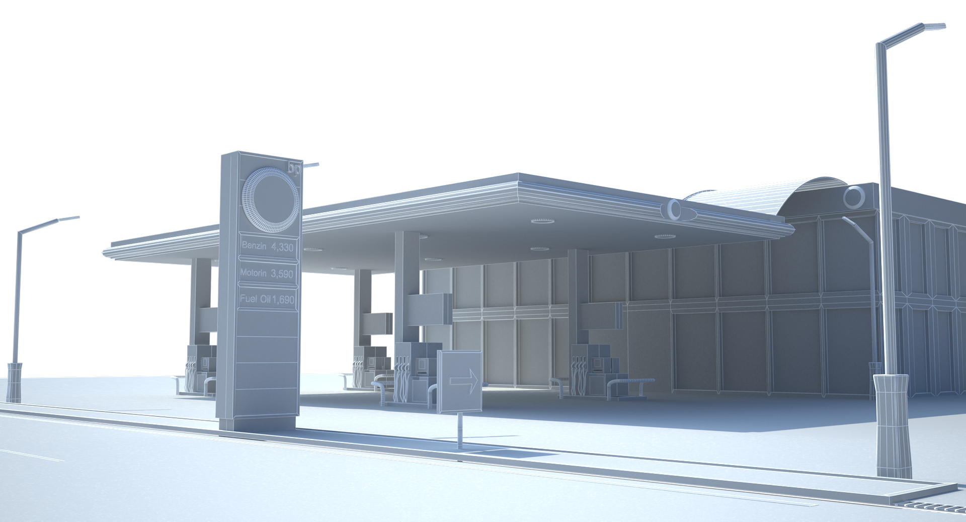 Bp gas station 3D model - TurboSquid 1156470