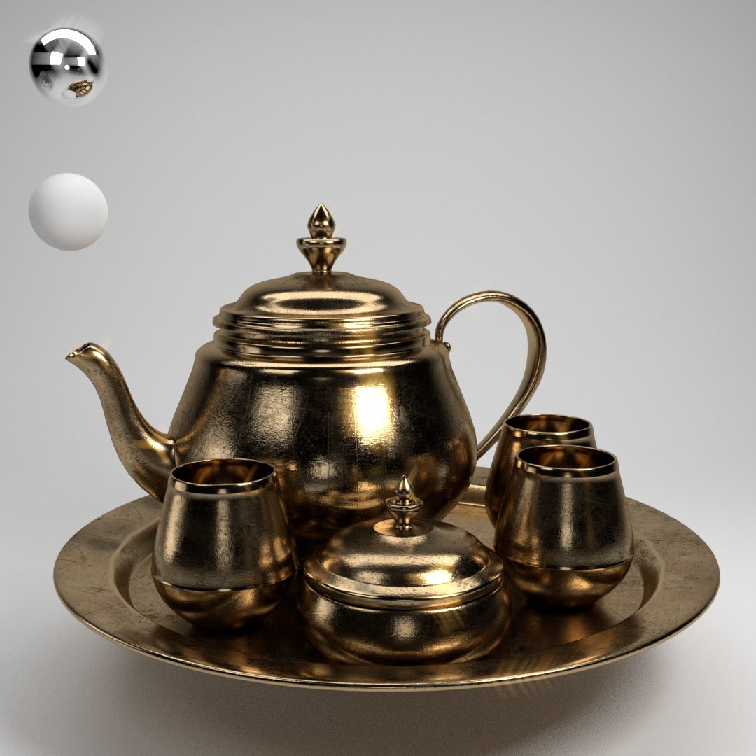 Vintage Tea Set 3D - TurboSquid 1509270