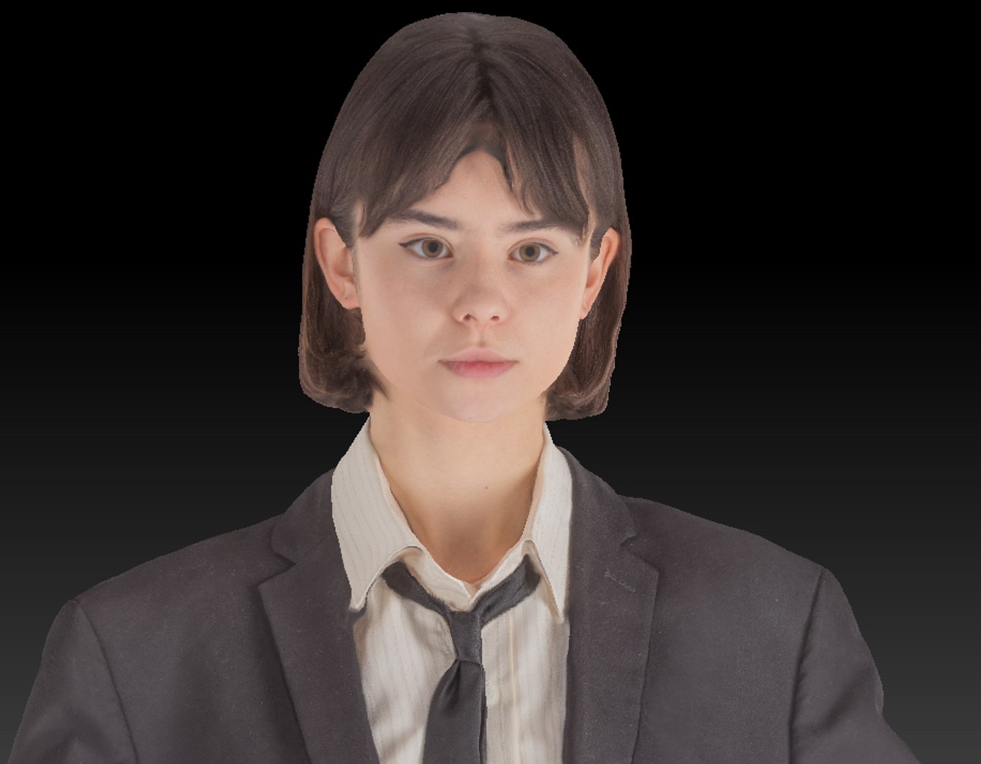 3D Woman In School Uniform Ready For Animation 341 - TurboSquid 1903625