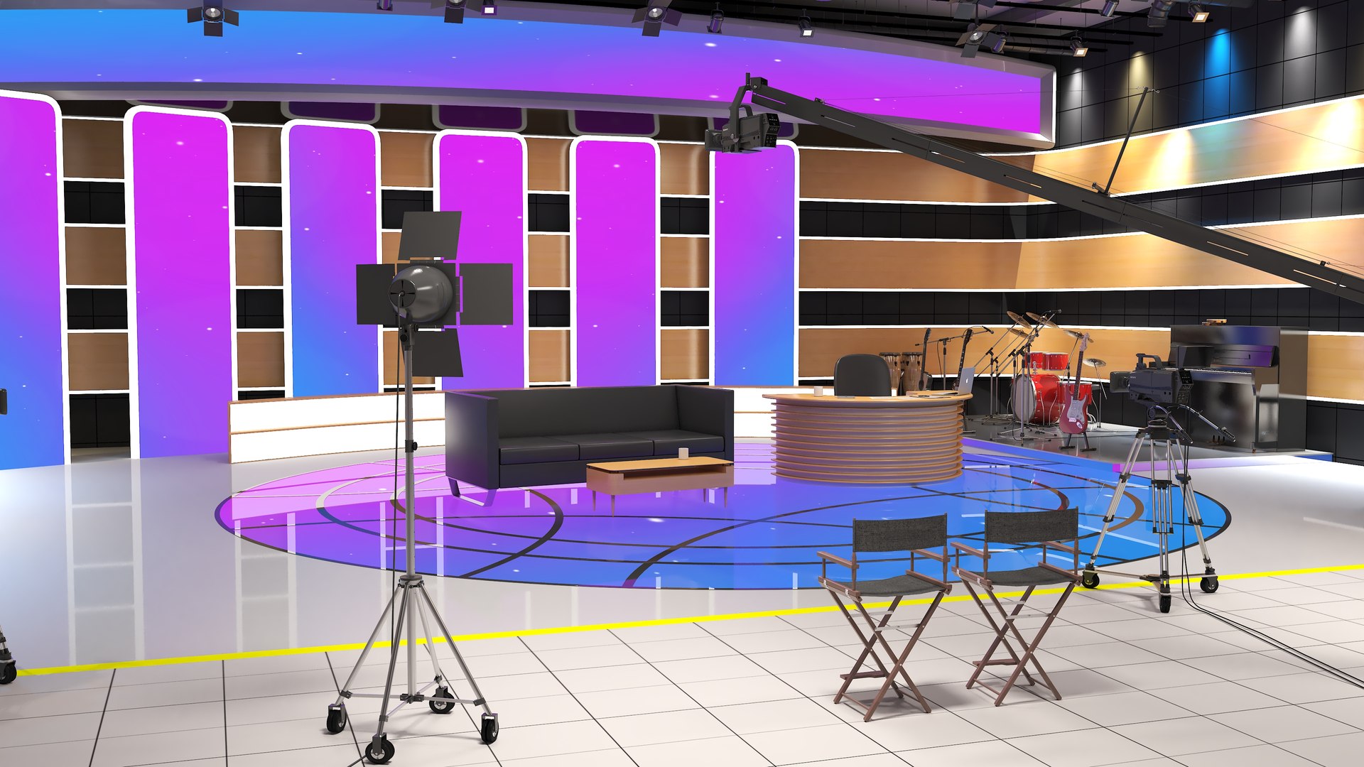 3D Model Talk Show Studio 2 - TurboSquid 2390744