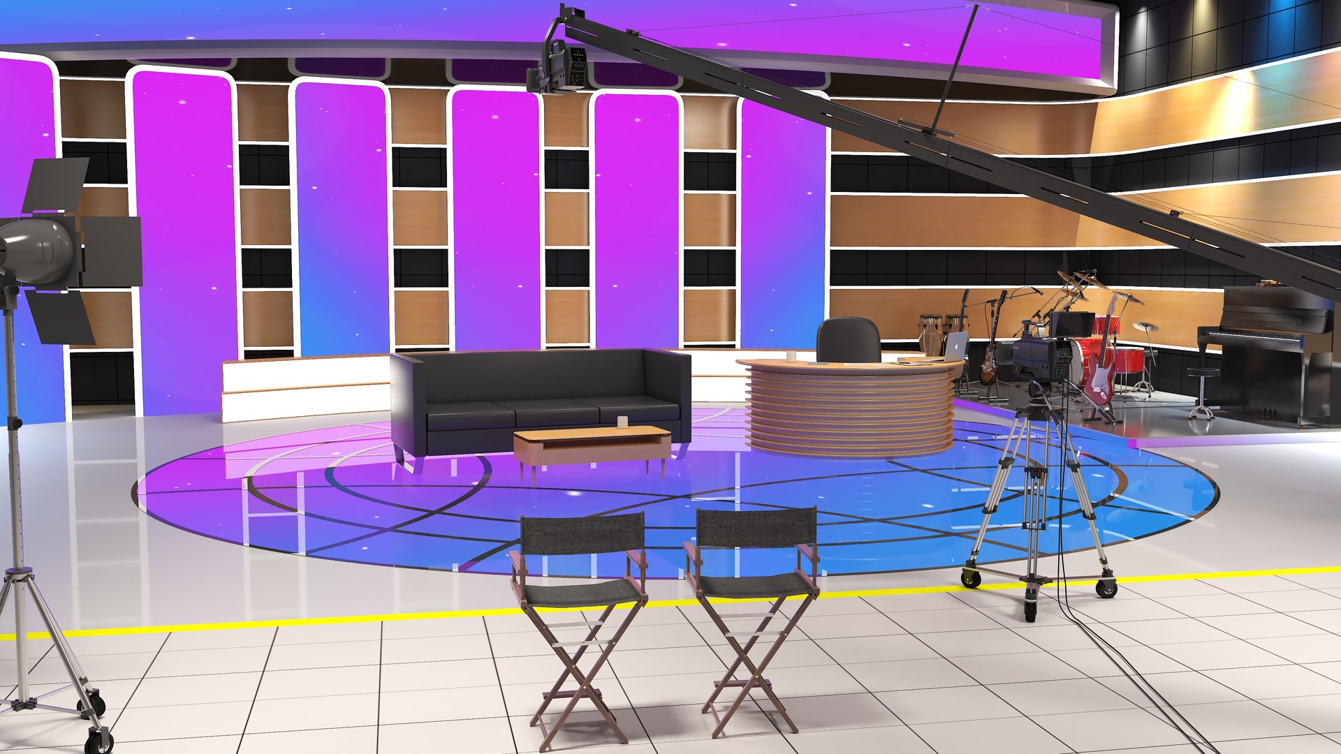 3D Model Talk Show Studio 2 - TurboSquid 2390744