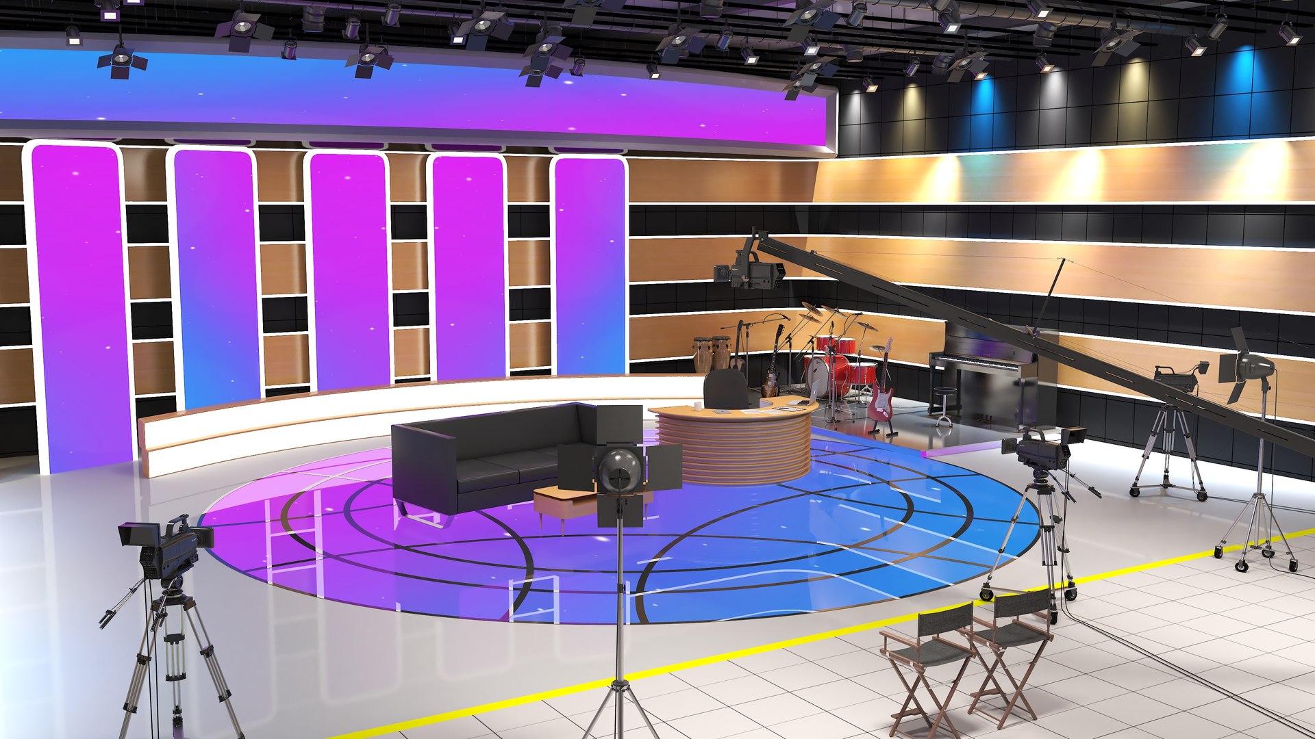3D Model Talk Show Studio 2 - TurboSquid 2390744