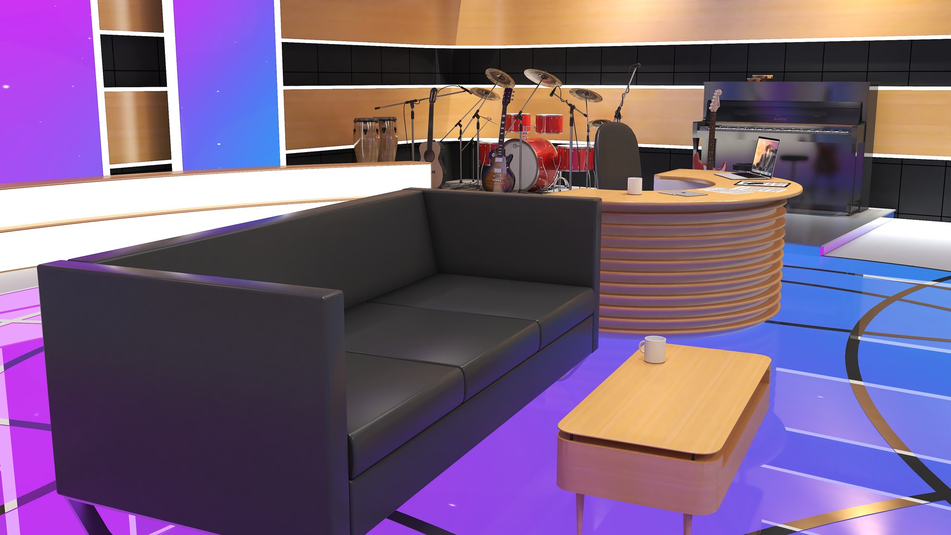 3D Model Talk Show Studio 2 - TurboSquid 2390744