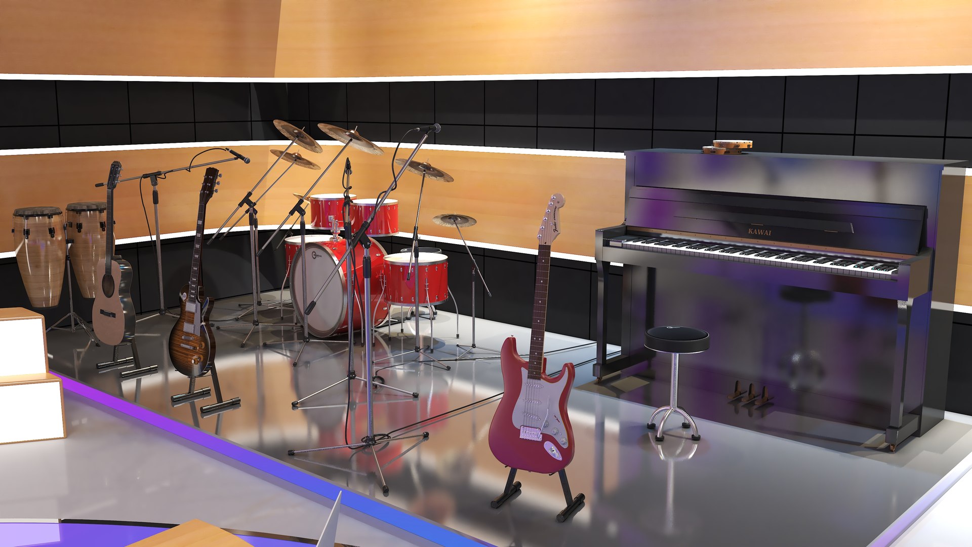 3D Model Talk Show Studio 2 - TurboSquid 2390744