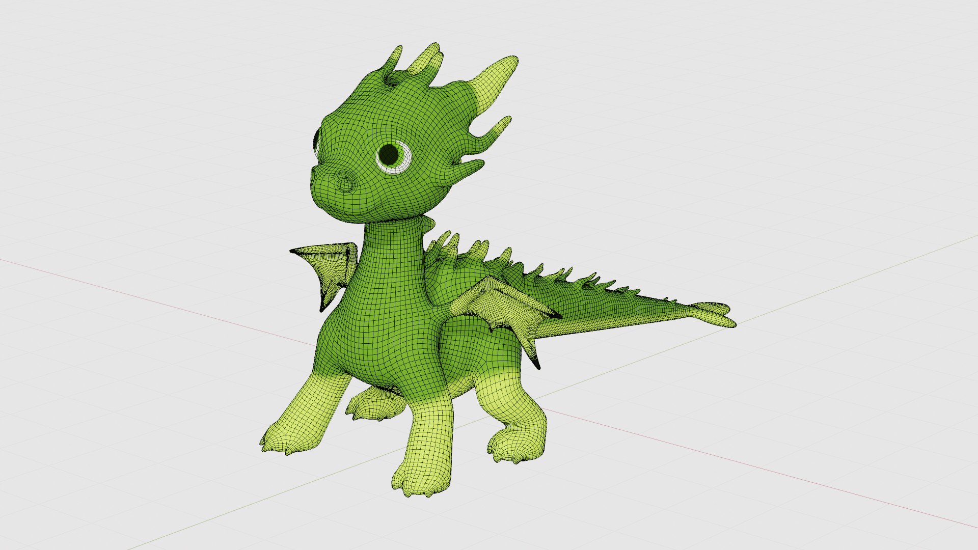 Green Cute Dragon 3D Model - TurboSquid 2084254