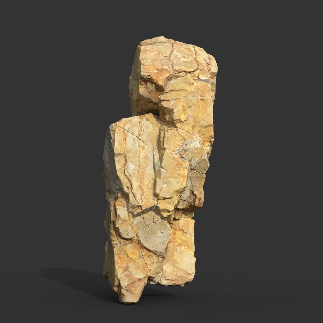 3D 8 Low poly PBR Yellow Modular Rock - TurboSquid 2162421