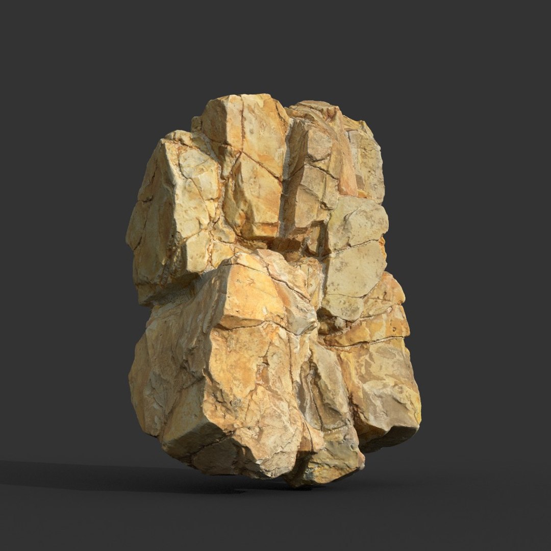 3D 8 Low poly PBR Yellow Modular Rock - TurboSquid 2162421