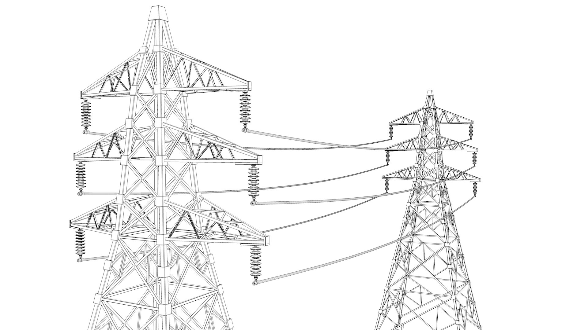 3D Electrical Power Line Model - TurboSquid 1896375
