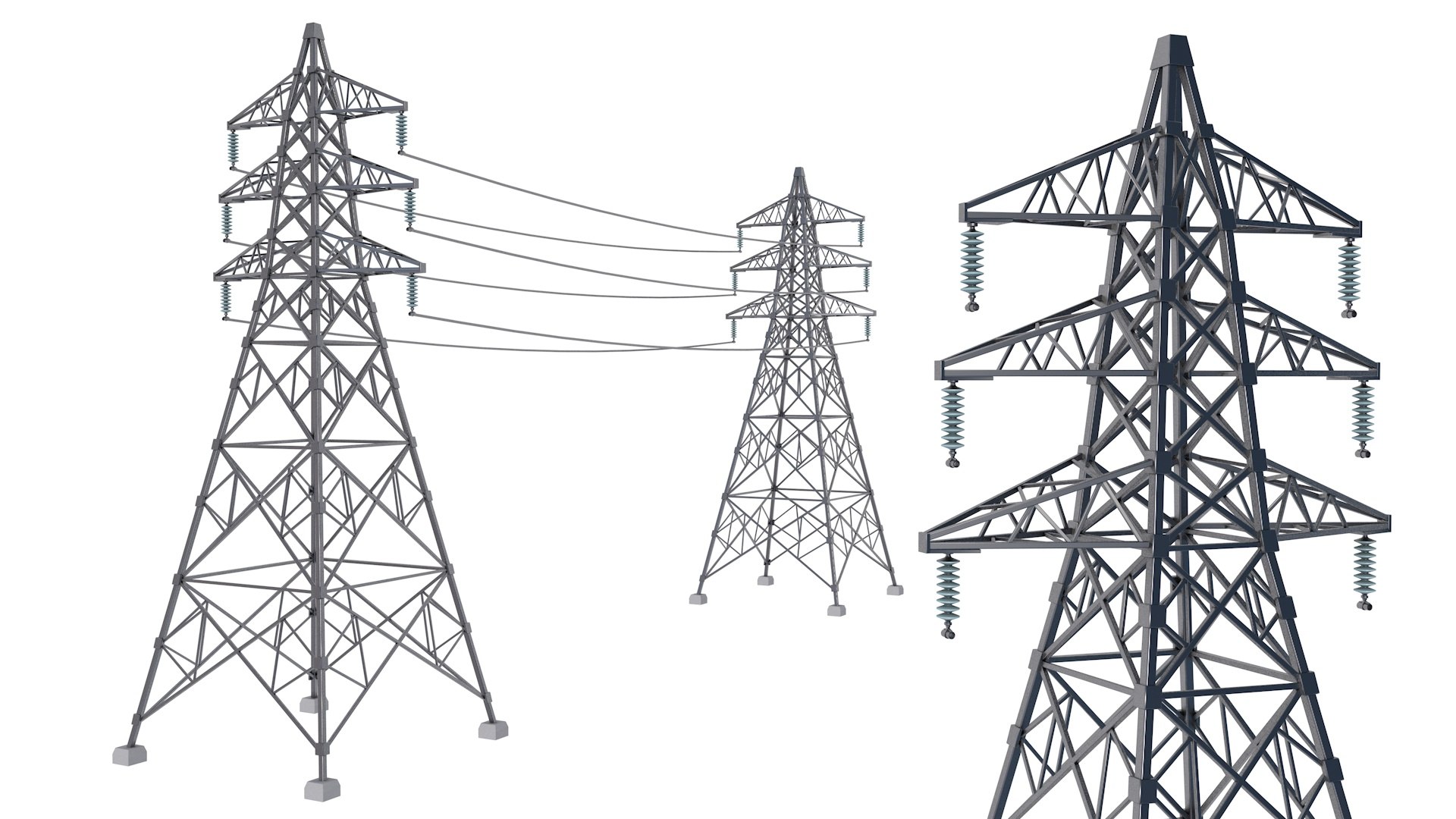 3D Electrical Power Line Model - TurboSquid 1896375