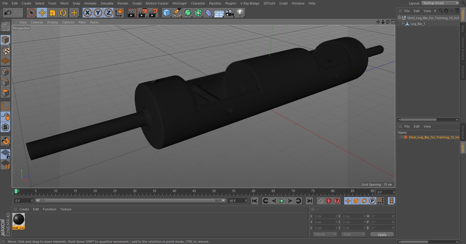3D Steel Log Bar For Training 10 Inch Model - TurboSquid 1971824